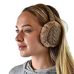 C.C Soft Winter Warm Adjustable Headband Ear Warmer Earmuffs, Taupe