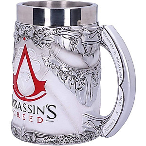 Nemesis Now Video Game Merch Tankard, Hand-Painted Resin Beer Mug, Stainless Steel Removable Insert, Gamer Gifts, 15.5cm - Assassin's Creed The Creed