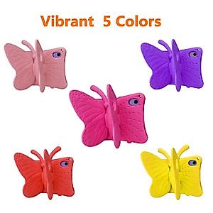 Tading Case for iPad Mini 7 A17 Pro Mini 6 8.3 Inch iPad Mini Case for Kids, Cute Butterfly Shockproof EVA Foam Stand Cover for iPad Mini (6th 7th Generation) 8.3" Tablet for Girls - Pink