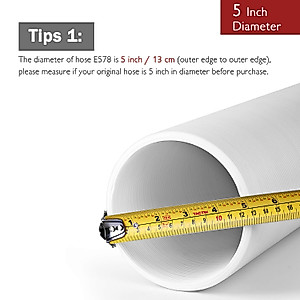 TURBRO Polypropylene Portable Air Conditioner Universal Exhaust Hose - 5 Inch Diameter, 78 Inch Length, Clockwise Thread
