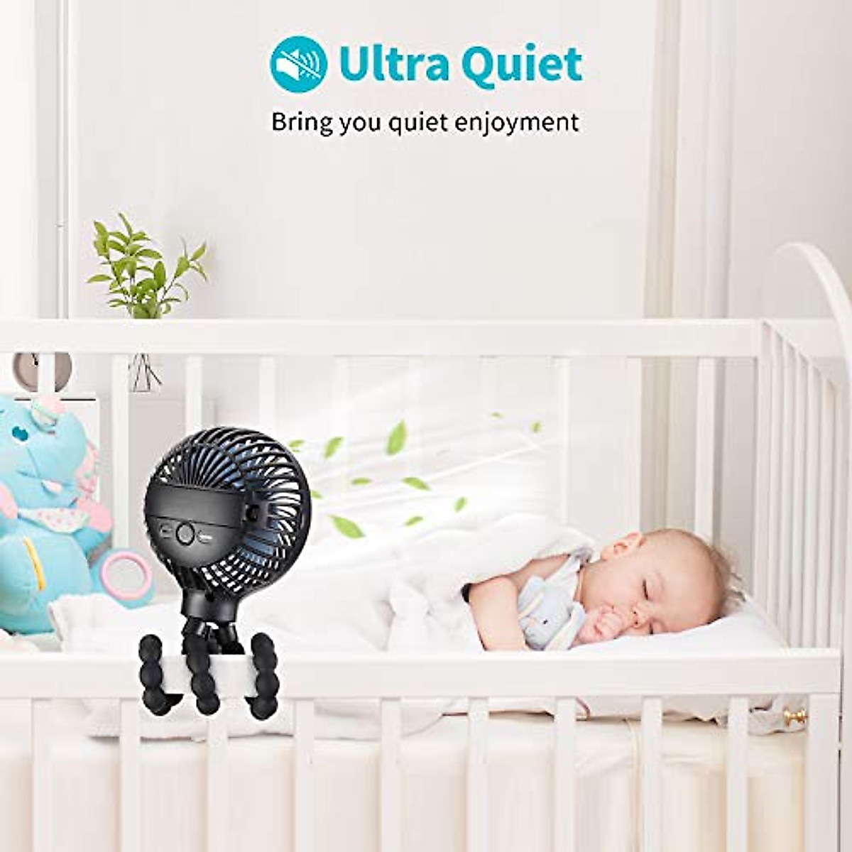 SmartDevil 2 Pack Fans Bundle, Stroller Fan and Camping Fan Combine, 180° Rotation, Tent Fan with Hanging Hook, LED Lights, and Power Bank, Portable Rechargeable Travel Fan for Camping, RV, Picnic