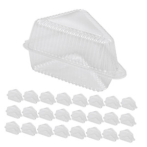 Abaodam 100 Pcs Triangular Cake Box Raclette Sandwich Container Disposable Cake Containers Plastic Container with Lid Cake Containers with Lids With Cover Clamshell Pizza The Pet
