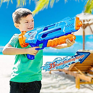 Super Water Guns for Kids Adults - 2 Pack Super Water Blaster Soaker Squirt Guns 1200cc with Excellent Range - Ideas Gift Toys for Summer Outdoor Swimming Pool Beach Sand Water Fighting Play