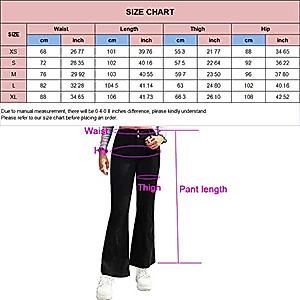 Women Bell Bottom Corduroy Pants High Waist Black Bootcut Flare Leg Palazzo Pants Trousers