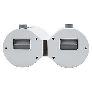 Xuthusman 11.02 lbs Dual Rice Dispenser with Two Measuring Cups, Free-standing Rice Dispenser, PP Dual Rice Storage Container 12 * 5.9 * 14.17in (White+Grey+Clear)