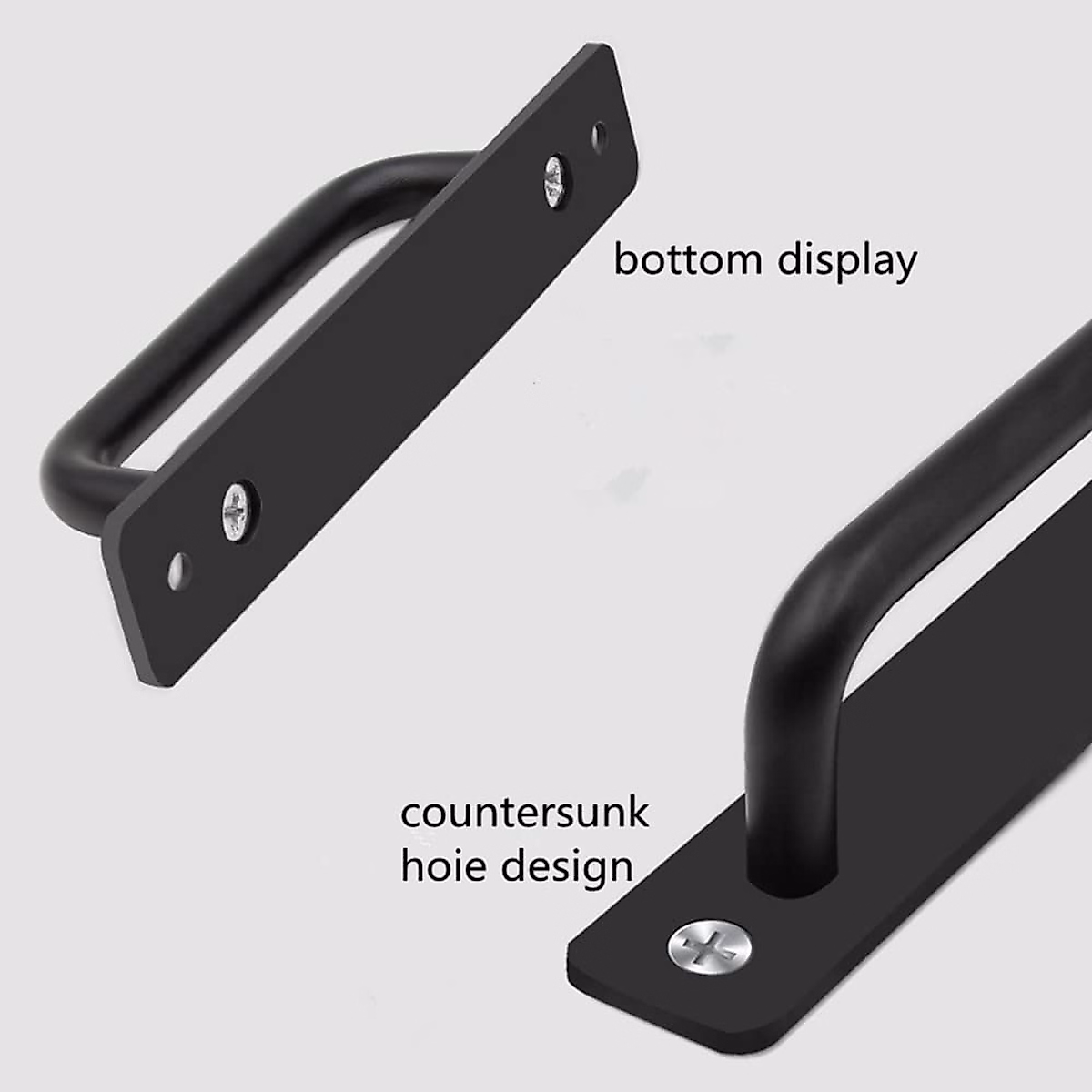 szhdxsy Pack of 2 Aluminium Alloy Sliding Barn Door Handle, Sliding Door Pull Handle,high Performance Handle, Cabinet Door Handles, Drawer knobs, Kitchen Handles,Cabinet Door knobs，Black