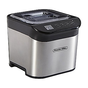 Proctor Silex Regular or Greek Yogurt Maker Machine with LCD Display, BPA-Free Storage Container, 32 oz, Stainless Steel (86300)