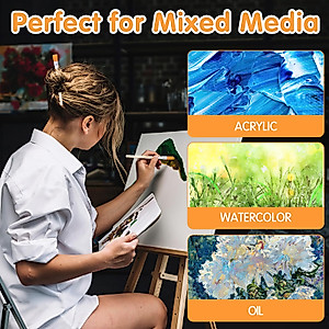 10Pcs 3/5 Inch Flat Paint Brushes Wood Paint Brush Artist Craft Paint Brushes Watercolor Small Brush Bulk Painting Brush Art Detail Oil Brush for Kid Adult(5.5 x 3/5 Inch)