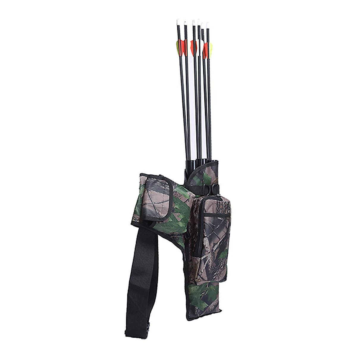 UNISTRENGH Back Hip Archery Quiver Holder 3 Tube Camo Archery Arrow Quiver Holder for Hunting Training with Carry Bag for 24-30 Arrows