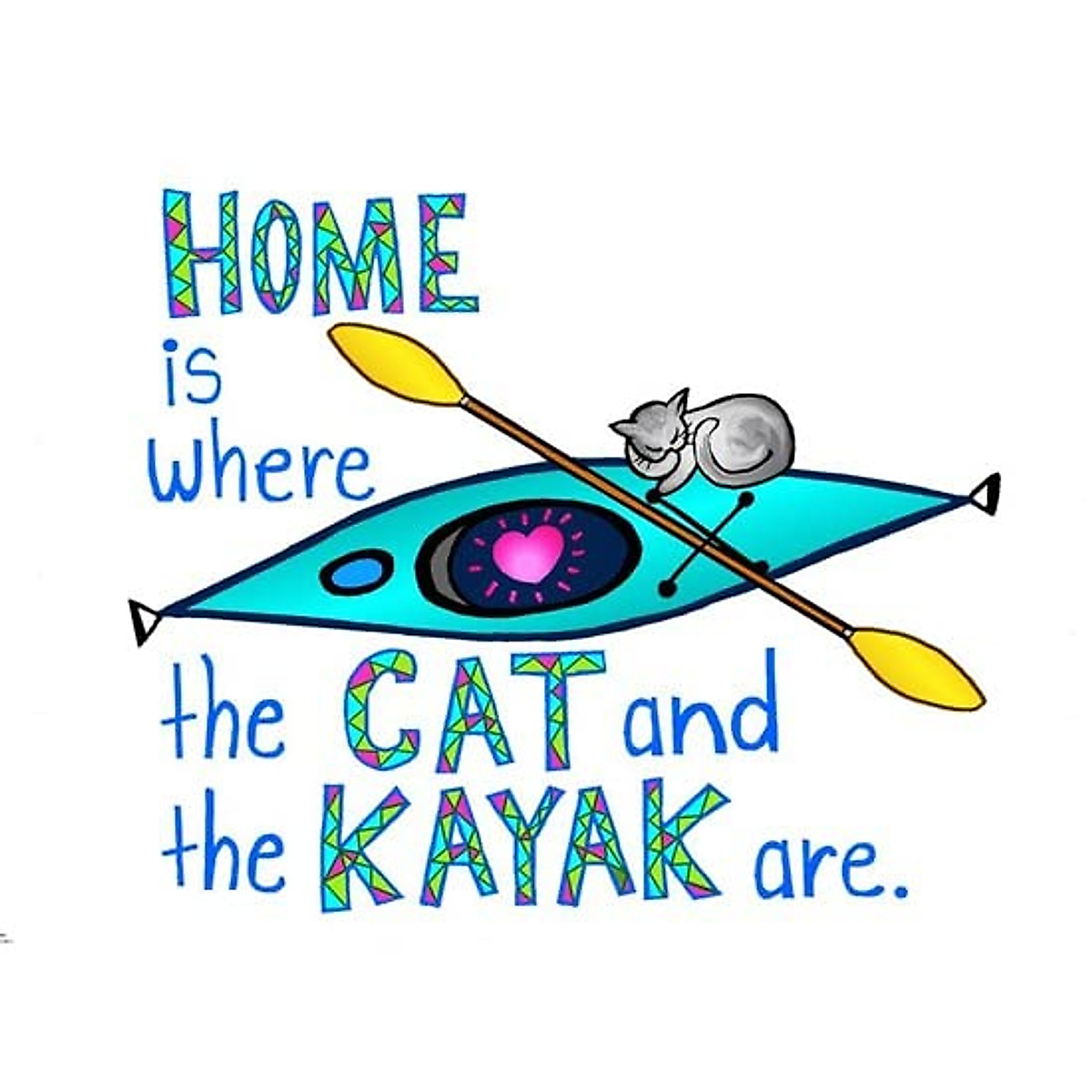 CafePress Cat And Kayak Mug Ceramic Coffee Mug, Tea Cup 11 oz