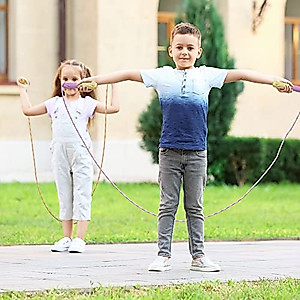 JGM Jump Rope for Kids - Adjustable Tangle-Free Rope Skipping Rope with Soft Beaded Segment for Fitness Workout Exercise 9.2 Ft