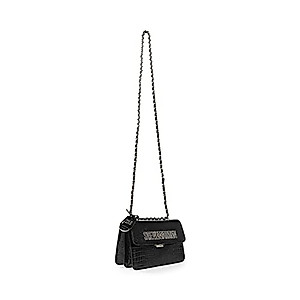 Steve Madden womens Steve Madden STAKESC Croco Crossbody, Black, One Size US