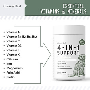 Dog Calming Treats and All in 1 Dog Multivitamin - Stress Relief Thiamine and L-Tryptophan for Fireworks, Storms and Anxiety - Probiotics, Digestive Enzymes, Omega Skin and Coat, Hip and Joint Support