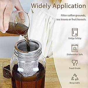 VA1KENE 64oz Cold Brew Coffee Maker - Mason Jar Pitcher With Lid and Spout,No Leaks Iced Coffee Maker With Stainless Steel Filter,Cold Brew Mason Jar for Coffee,Ice Tea,Lemonade and Cold Brew,(Black)