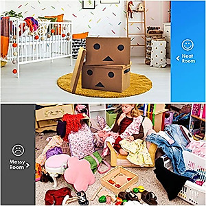 Large Storage Boxes with Lids, Storage Baskets for Shelves, Foldable Organiser Box Baskets,Baskets with Stackable Lid & Handles Collapsible Fabric Bins Home & Office Decorative Storage Box, 2-Pack