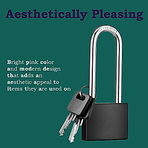 Guliffen Aluminum Padlock with Key, 2-1/2 Inch Long Shackle Pad Lock with 2 Keys， Lock and Key for Outdoor Fence， Sheds, Storage Unit, Gate, Toolbox,Trailer，Garages，2 Pack