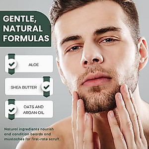 Dion Michaels 4-In-1 Mens Shaving Cream, Facial Cleanser, Beard Softener & Face Moisturizer, Daily Use, Soothe & Protect Face Skin Care, With Aloe, Argan Oil, Oats & Shea Butter, Gift For Men, 3 Fl Oz