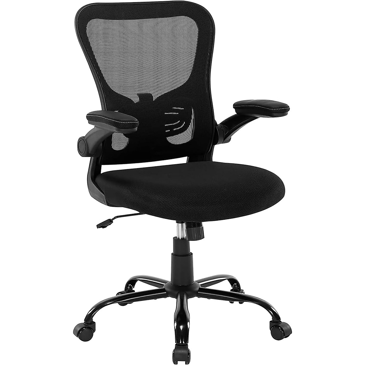 ZLchair Office Chair Ergonomic Desk Chair, Mesh Computer Home Office Desk Chairs with Adjustable Lumbar Support and Flip-up Armrests, Swivel Comfy Task Executive Chair, Black