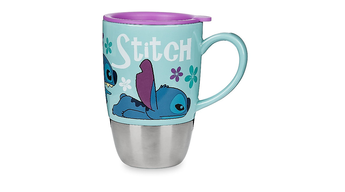 Disney Stitch Ceramic Travel Mug - 16oz Stainless Steel & Ceramic Cup