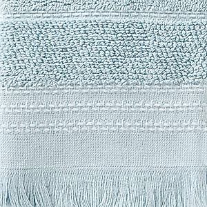 SKL Home by Saturday Knight Ltd. Jude Fringe Hand Towel,Aqua (2-Pack)