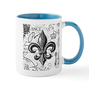 CafePress Vintage French Fleur De Lis Mug Ceramic Coffee Mug, Tea Cup 11 oz