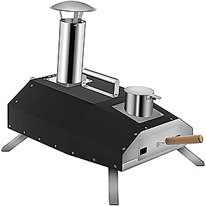 VEVOR Portable Pizza Oven, 12" Pellet Pizza Oven, Stainless Steel Pizza Oven Outdoor, Wood Burning Pizza Oven w/Foldable Feet Portable Wood Oven w/Complete Accessories & Pizza Bag for Outdoor Cooking