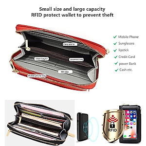 Touch Screen phone bag Purse crossbody bags wallets for women RFID Blocking Clutch bag Wrist bag handbag with Shoulder Strap Wristband