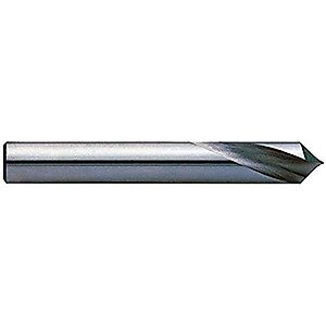 KEO 34140 Solid Carbide High Performance NC Spotting Drill Bit, Uncoated (Bright) Finish, Round Shank, Right Hand Flute, 90 Degree Point Angle, 1/4" Body Diameter, 2-1/2" Overall Length