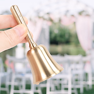 Traditional Style Hand Bell,Kids and Adults Game Call Bell,Extra Loud Solid Brass Handbells use for School, Church, Hotel, Christmas and Wedding Service