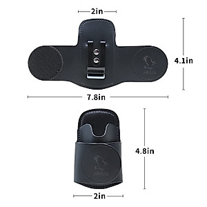 Aiotve Stethoscope Holder-Stethoscope Clip Hip Holder,Premium Leather Handmade Clip-on Stethoscope Hip Holder for Easily Accessible, Hygienic Stethoscope Attachment, for Physicians/Nurses(Black)