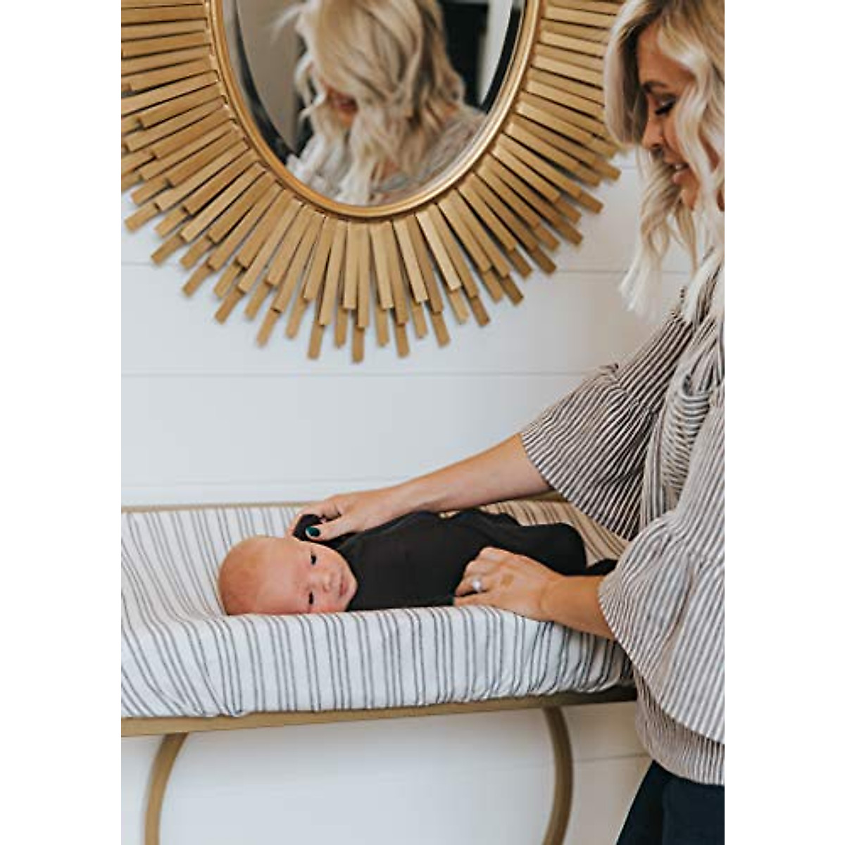 Premium Knit Diaper Changing Pad Cover"Midtown" by Copper Pearl