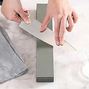 New Star Foodservice 36497 Combination Sharpening Stone Knife Sharpener, 12" x 2" x 1", Gray