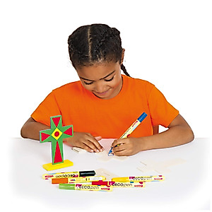 Baker Ross AC638 Wooden Cross Kit - Pack of 4, Stand Up Crafts for Kids to Design, Paint and Assemble for Easter or Christmas Art Activities, Great for Sunday Schools or Classrooms