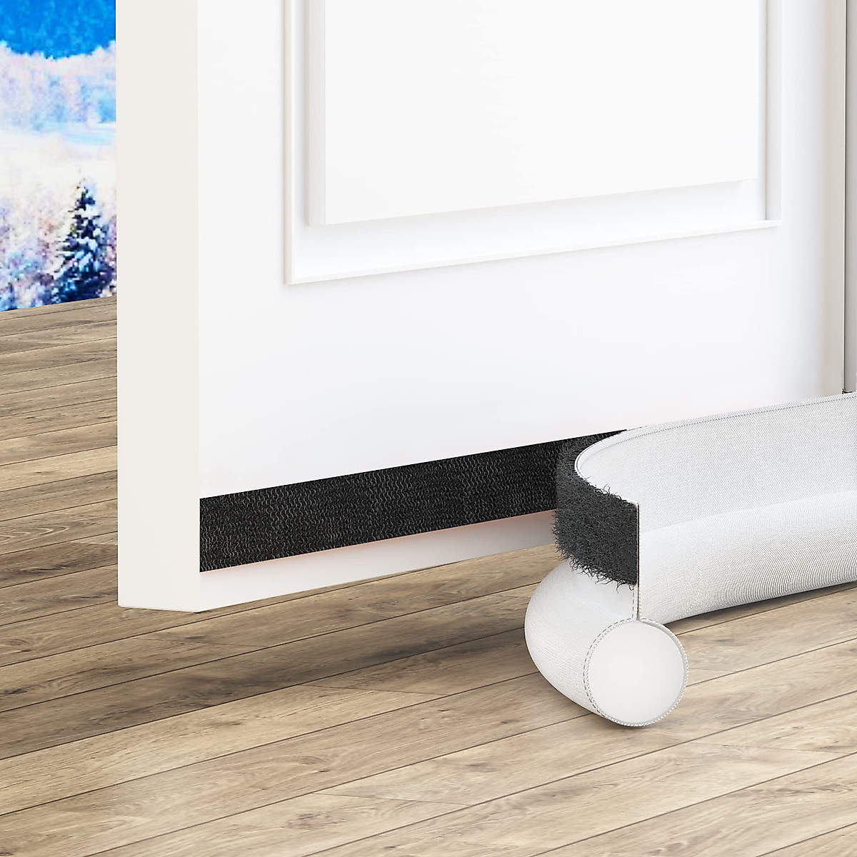 Door Draft Stopper, Draft Stopper for Bottom of Door 36inch, Adjustable Door Soundproofing Sweep Noise Blocker for Interior Exterior Doors