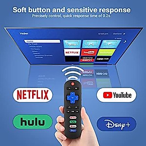 Gvirtue Remote Control Replacement for All Roku TV, Compatible for TCL, Hisense, Sharp, Insignia, ONN, Element, Westinghouse, Philips Roku Series Smart TVs, with Netflix, Hulu, YouTube, Disney+