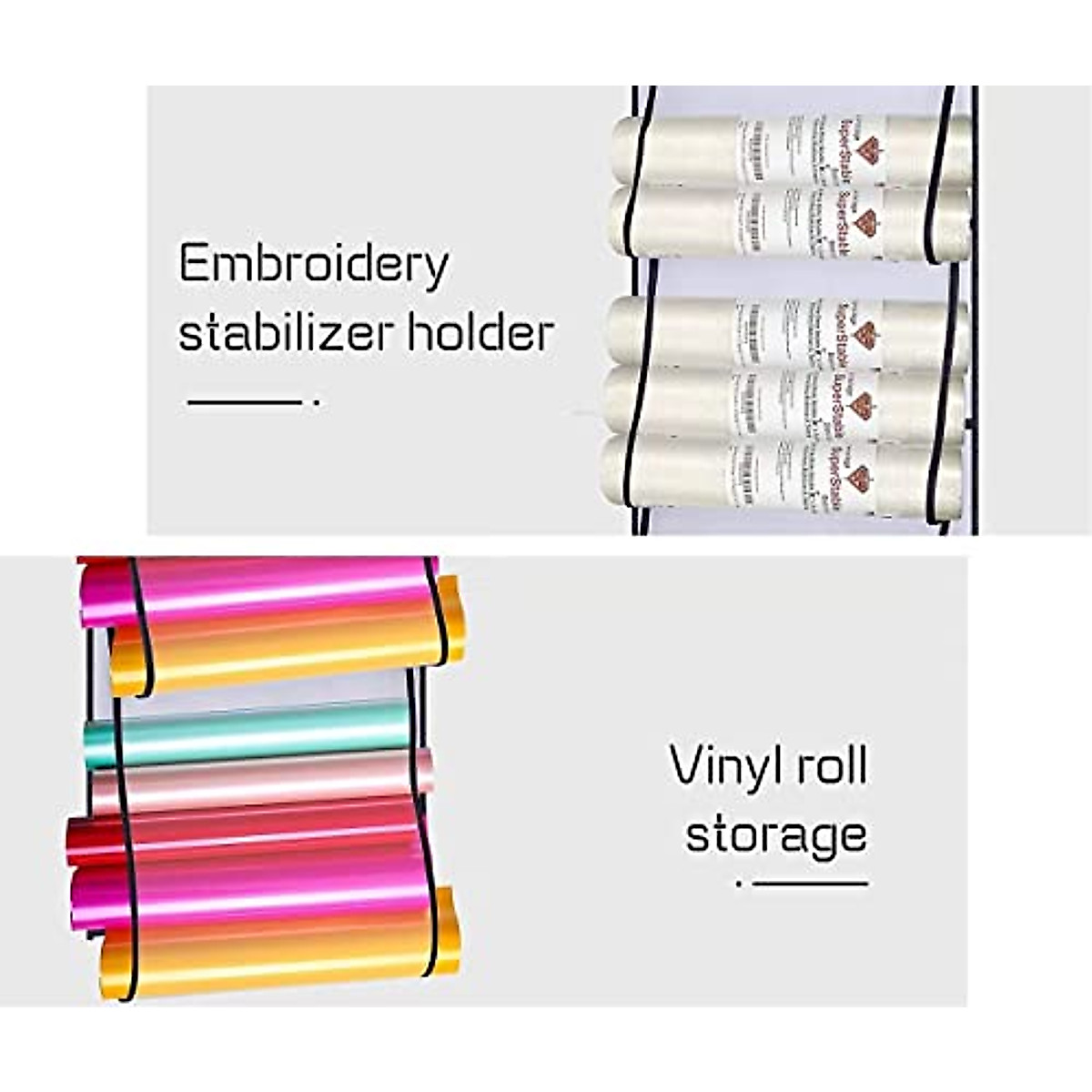 MISSLO 6 Clear Pockets Over Door Organizer for Handbags, Caps, Accessories (White)