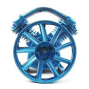 KinHall 5.5HP Double-Cylinder Air Compressor Pump Head, 21cfm V-Type Double-Stage Universal Low-Energy Air Compressor Head Motor, Faster Inflation And Low Noise, 175psi Exhaust Cylinder Cast Iron