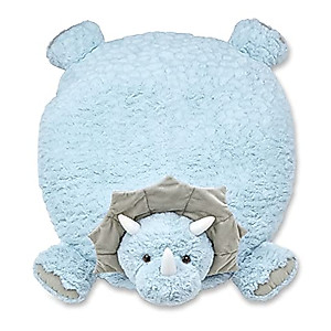 Bearington Lil' Tracer Plush Dinosaur Belly Blanket, Tummy Time Play Mat