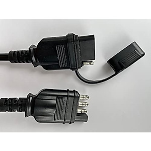 4 Pin Trailer Plug Play Extender Wiring Extension Harness 4 Way Male and Female Wiring Harness Adapter Coiled Extension Wiring Cable 28"