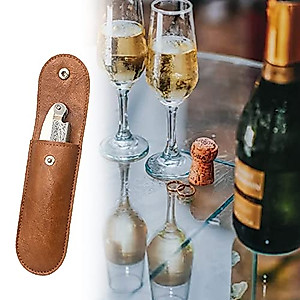Wine Corkscrew Storage Bag Leather Wine Bottle Opener Storage Case Protective Bottle Opener Carry Case for Bartenders Barmans Waiters and More