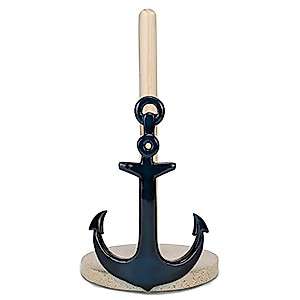 Elanze Designs Nautical Anchor 12 inch Resin and Wood Paper Towel Holder
