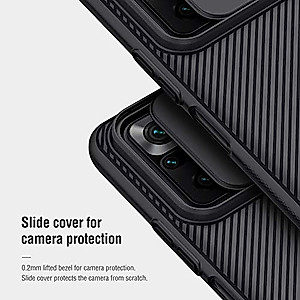 for Xiaomi redmi Note 10 Pro Case, Nillkin CamShield Slim case Protective Cover with Camera Protector Hard PC and TPU Ultra Thin Anti-Scratch Phone Case for Redmi Note 10 pro/Note 10 pro Max (Black)