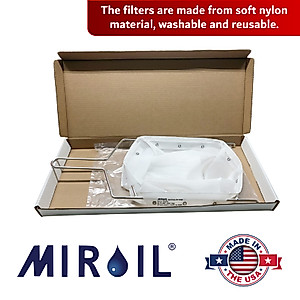 Miroil B6PS Fryer Filter Bag & Frame, MirOil EZ Flow Filter Bag Combination, Part 02852, Use to Filter Fry Oil, Suitable for 70 lb Polishing Oil, Durable, Easy to Clean with Hot Water