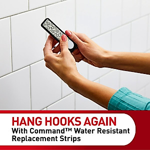 Command Bath Large Water-Resistant Adhesive Refill Strips, 4-Large Strips, Re-Hang Large Bath Hooks or Caddies