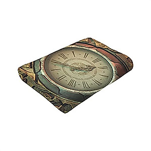 Gaseekry Blanket Clock Graphics Steampunk Fleece Flannel Throw Blankets for Couch Bed Sofa Car,Cozy Soft Blanket Throw Queen King Full Size for Kids Women Adults 80"X60"