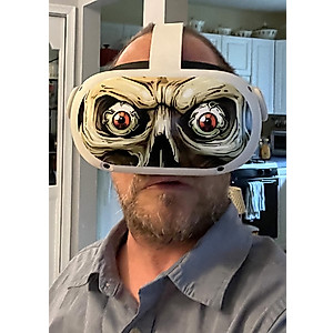 Scary Skeleton Decal for Quest 2 VR Headset - Meta/Oculus - Glossy Vinyl Sticker