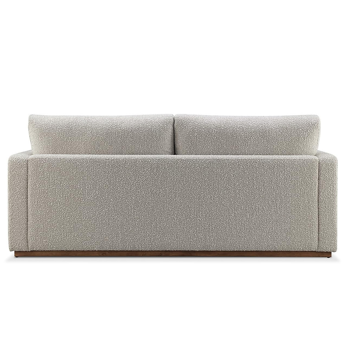 CHERS 76.8" Upholstered Bench Seat Sofa, Wood Base Lounge Sofa with Track Arms, Cushion Back Fabric Loveseat, 2-Seater Boucle Couches for Small Living Room, Bedroom, Office, Off-White