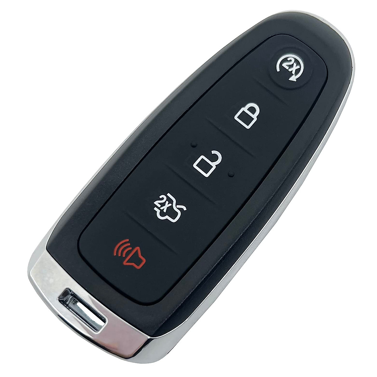 Replacement Key Fob Case Shell Fit for Ford Edge Escape Explorer Focus Flex Taurus Fusion Keyless Entry Smart Remote Key Fob Cover Casing with Uncut Blade Blank (Black)