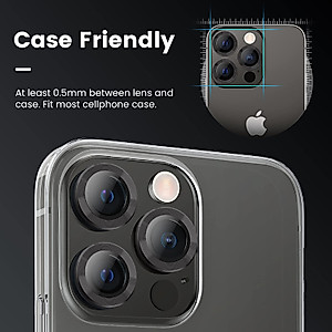 Tensea for iPhone 14 Pro / iPhone 14 Pro Max Camera Lens Protector, 9H Tempered Glass Camera Cover Screen Protector Metal Individual Ring Protector for iPhone 14Pro 6.1 inch iPhone 14 ProMax 6.7 inch 2022