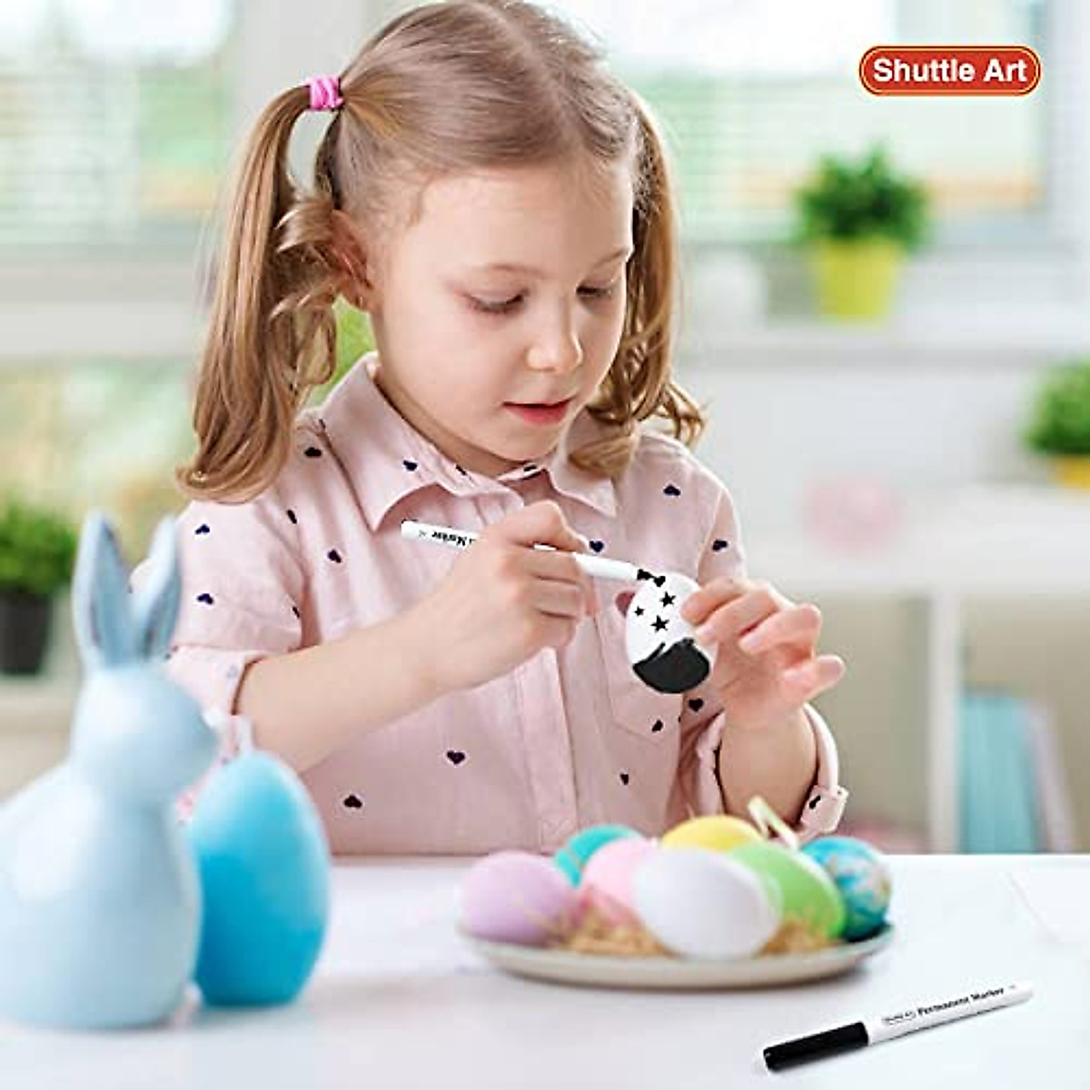 Permanent Marker,Shuttle Art 30 Pack Ultra Fine Point Black Permanent Marker set, Works on Plastic,Wood,Stone,Metal and Glass for Doodling, Marking